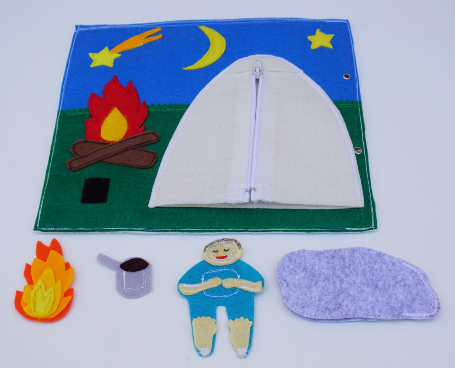 Quiet Book Page / Camping Tent With Zipper / Felt Activity | Etsy