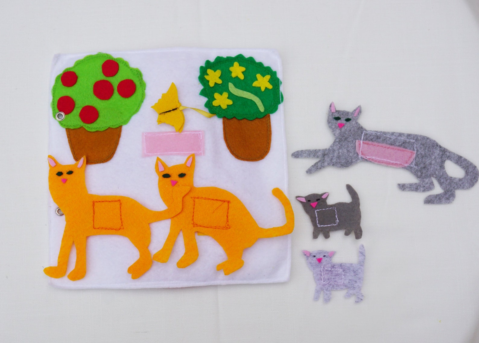 Cats Quiet Book Page / Felt Activity Page / Fine Motor Skills | Etsy