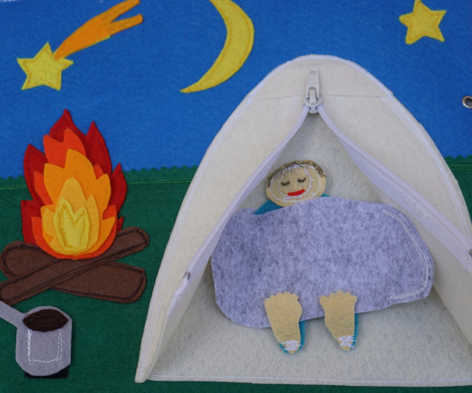 Quiet Book Page / Camping Tent with Zipper / Felt Activity | Etsy