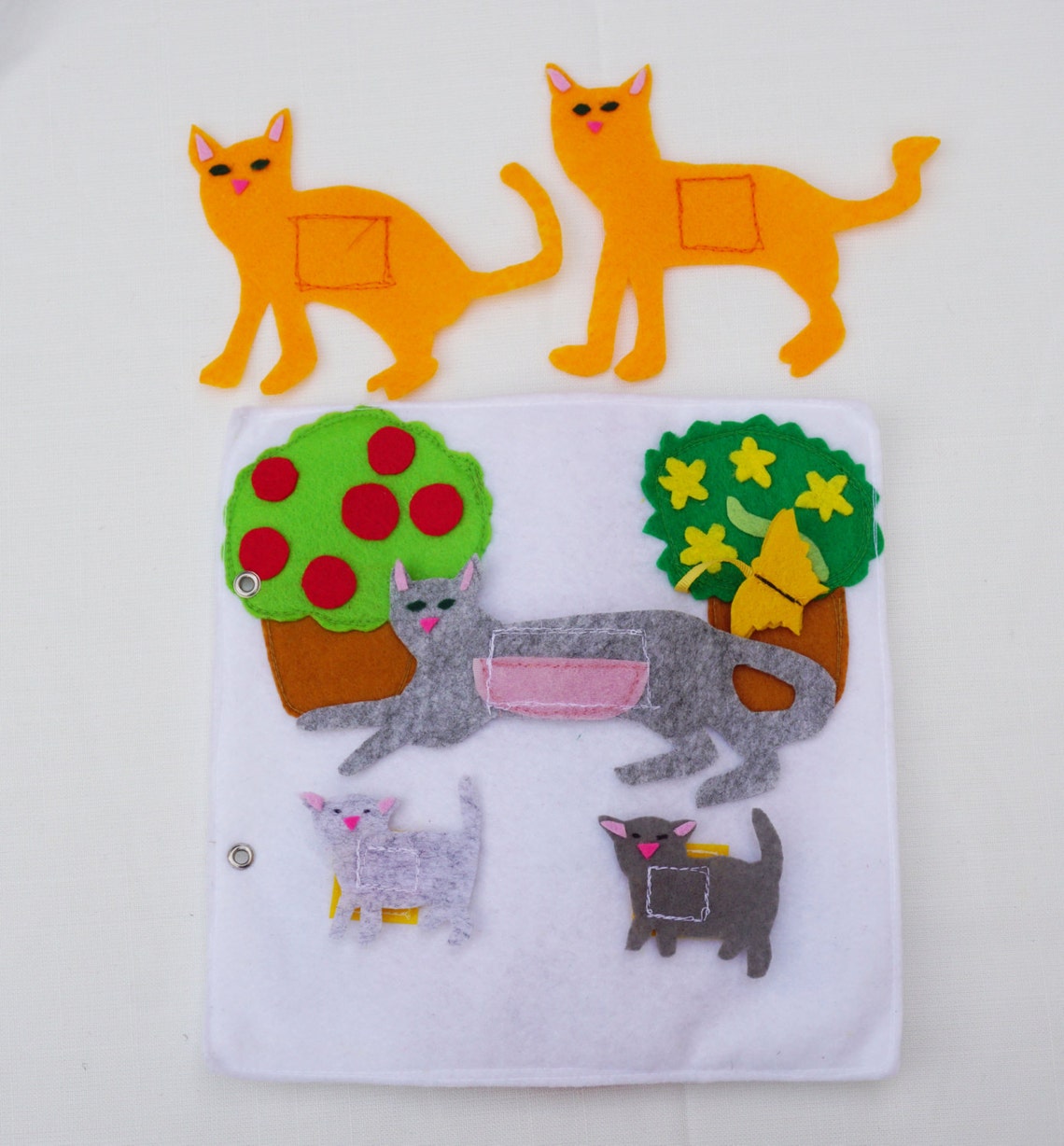 Cats Quiet Book Page / Felt Activity Page / Fine Motor Skills | Etsy