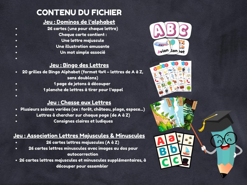 4-in-1 Printable Alphabet Games – Letter Bingo, ABC Dominoes, Letter ...