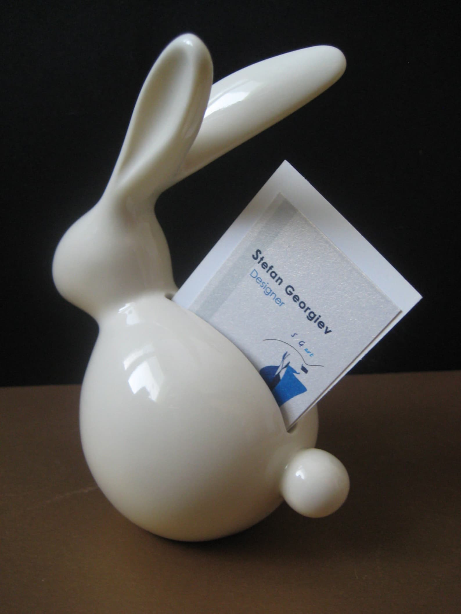 Rabbit - Hand Made Porcelain Card Holder - Etsy