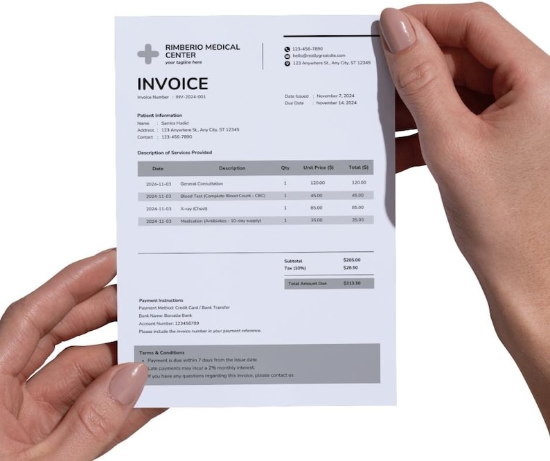 Medical Invoice - Etsy