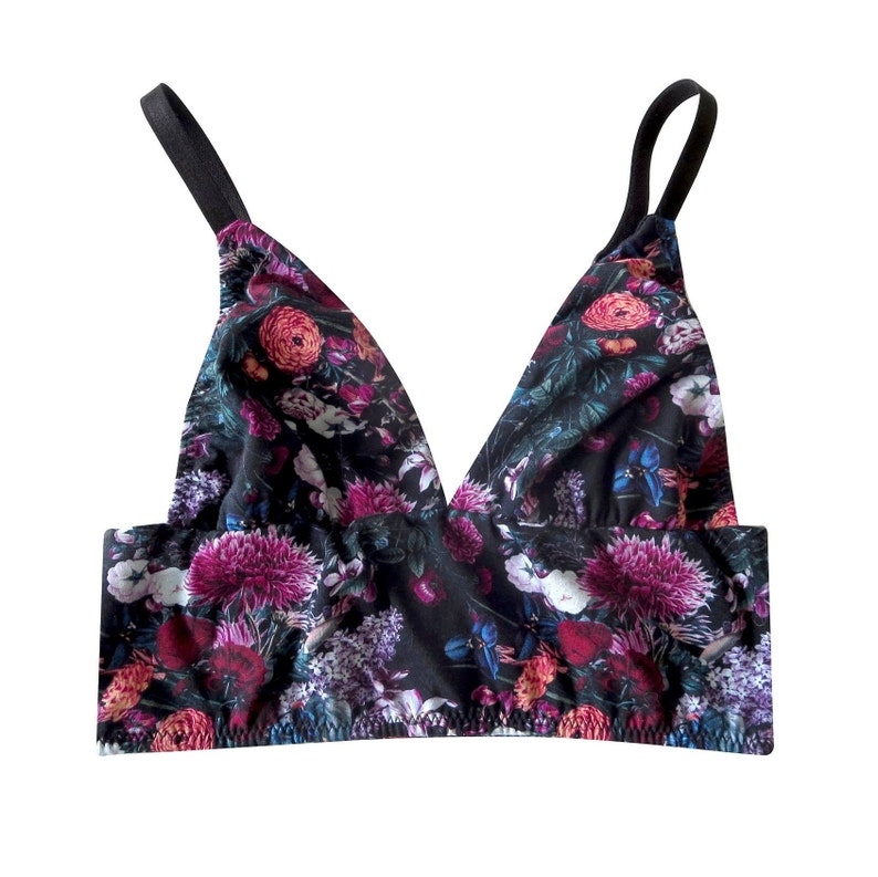 Secret Garden Organic Cotton Bralette Cotton Balconette | Etsy