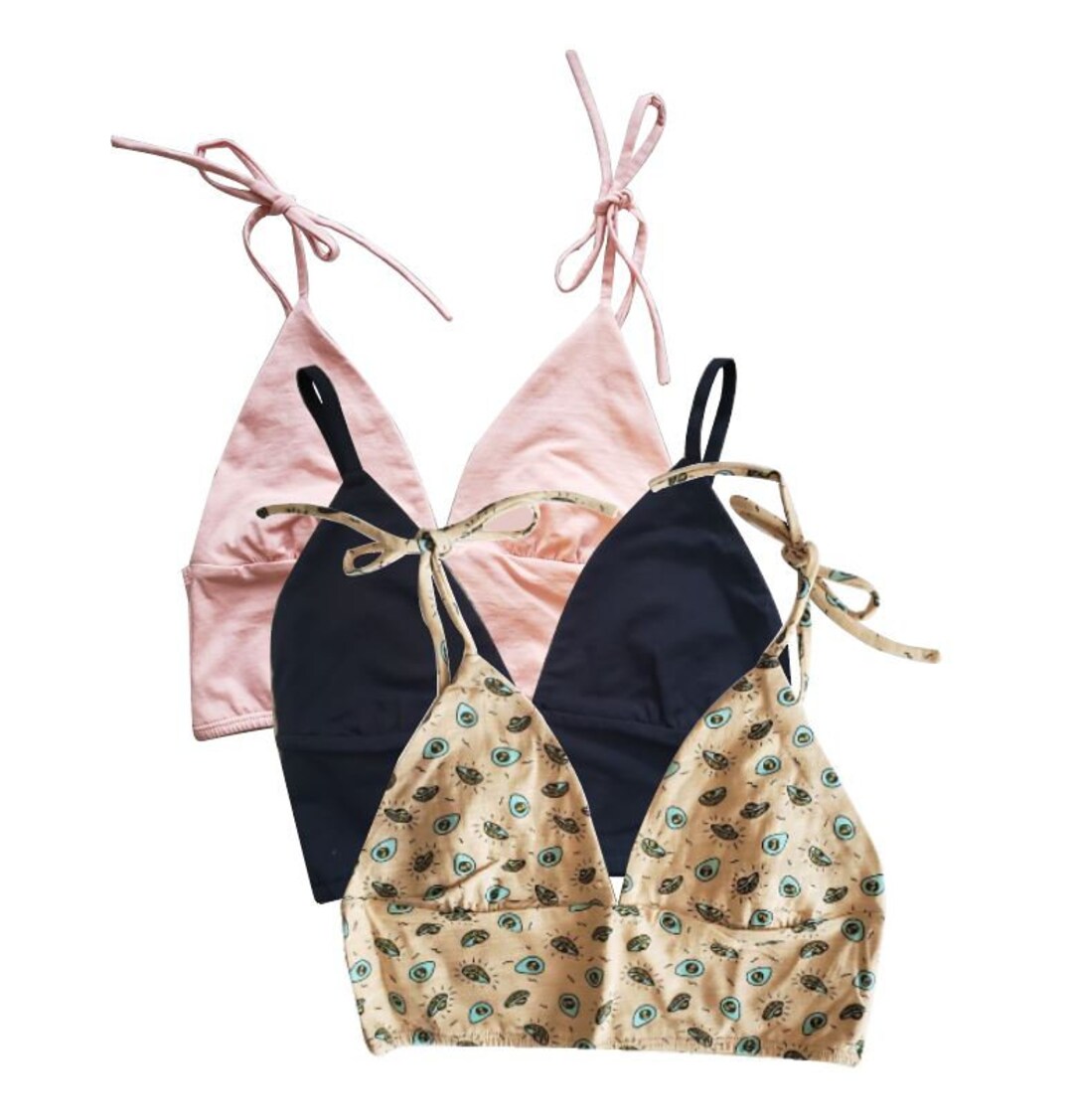 Three Pack Organic Cotton Bralette For Her T Idea Comfy Cotton Bras