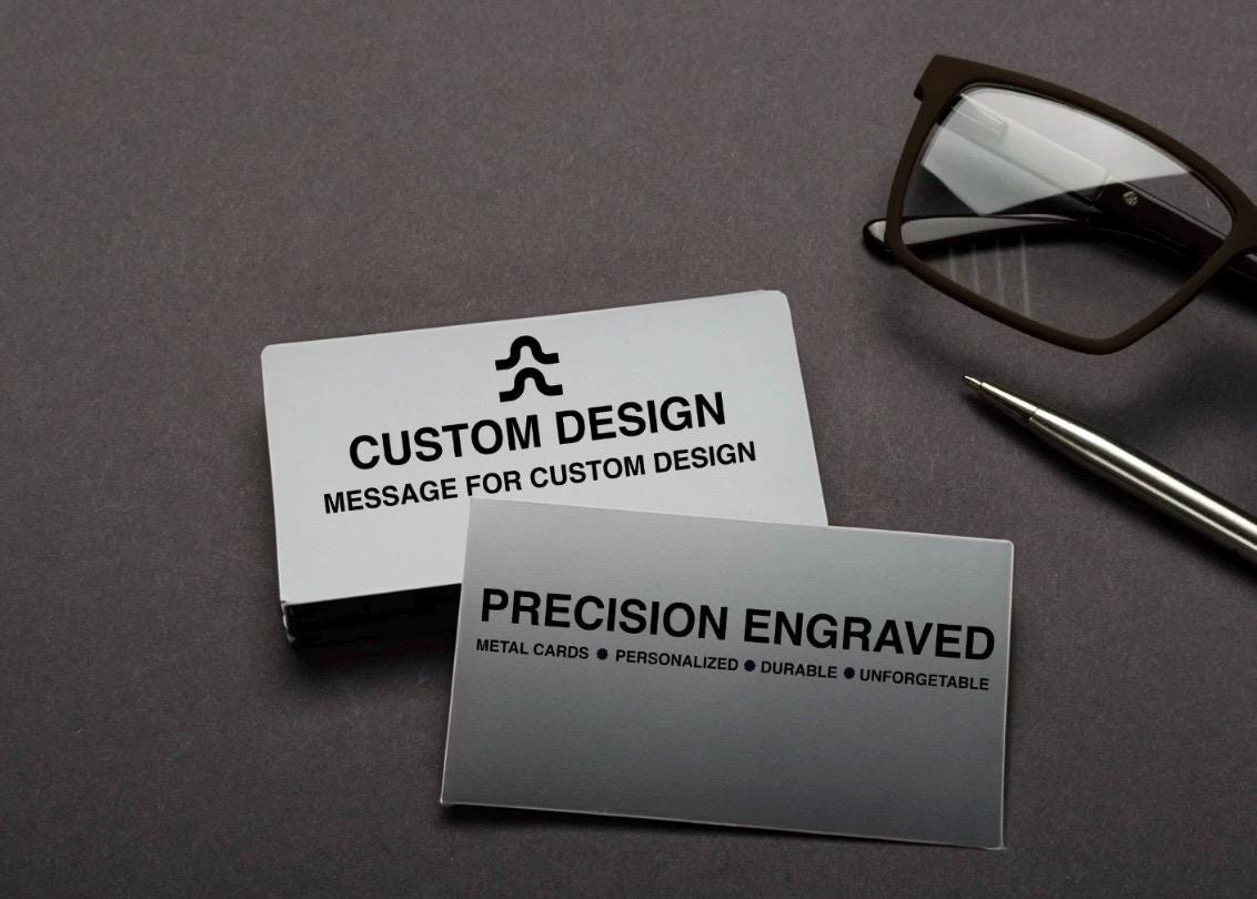 5x Send Doodles; Personalized Laser Engraved Metal Cards, Custom ...