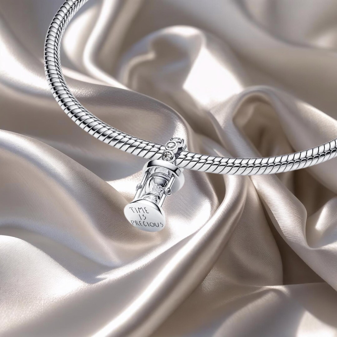 Hourglass Dangle Charm, 925 Sterling Silver, Charm for Bracelet, Women ...