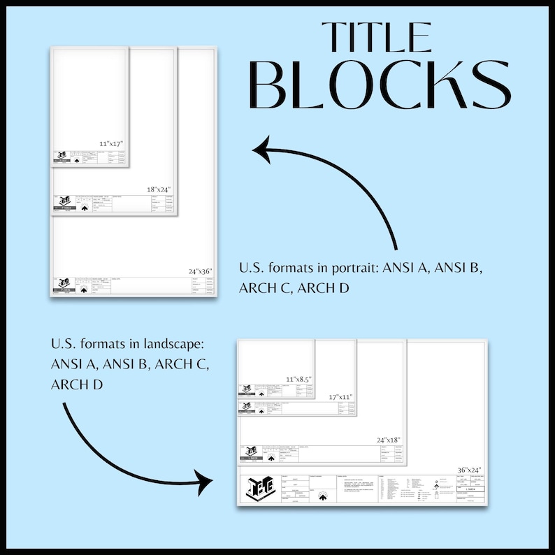 Autocad Title Blocks DWG – Architectural & Engineering Templates - Etsy