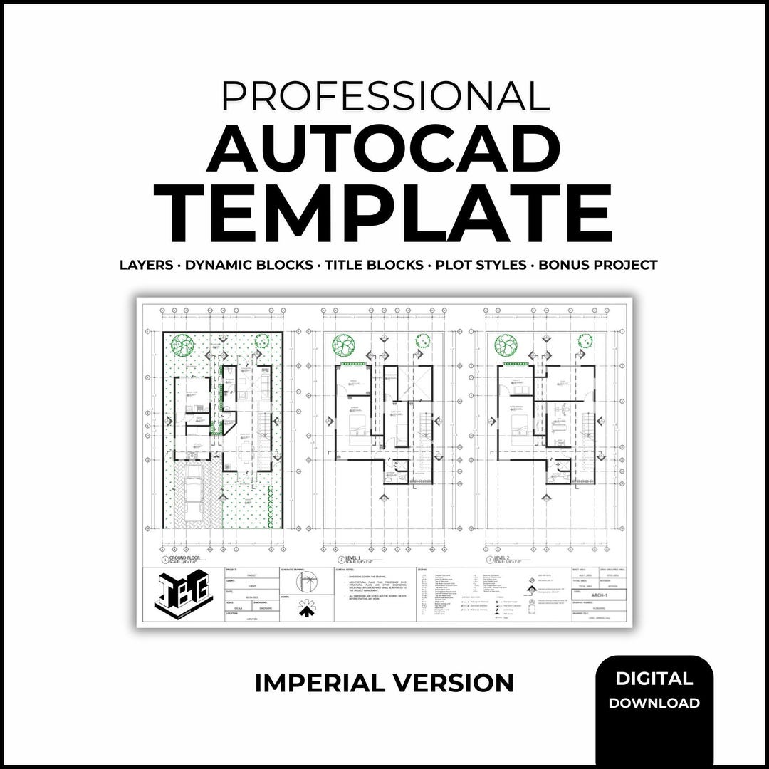 Autocad Template – Imperial Units, Professional Layers, Dynamic Blocks ...