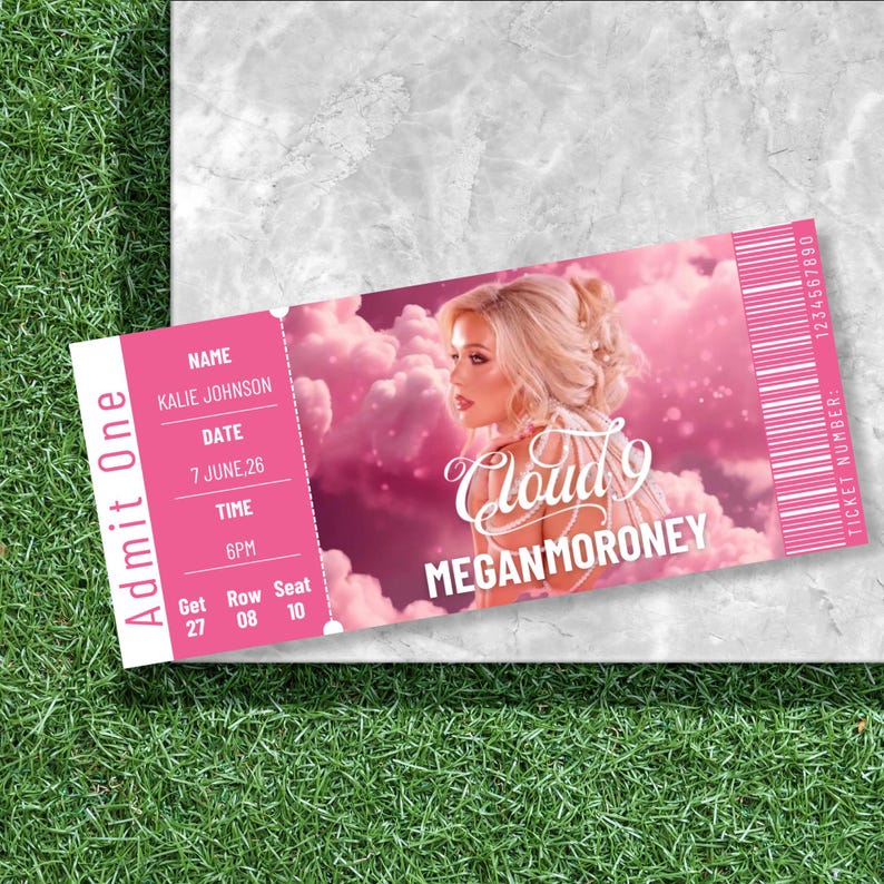 Megan Moroney the Cloud 9 Tour Ticket Template - Concert Tickets ...