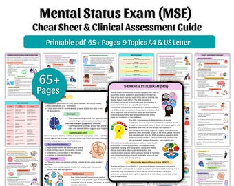 Mental Status Exam Template, MSE Cheat Sheet, Counseling Tool ...