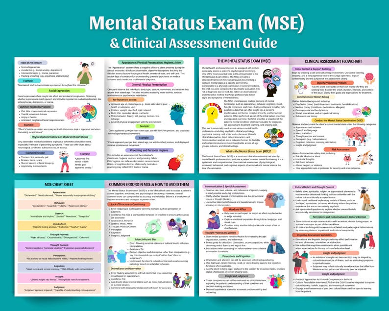 MSE Cheat Sheet & Clinical Assessment Guide (PDF) - Etsy