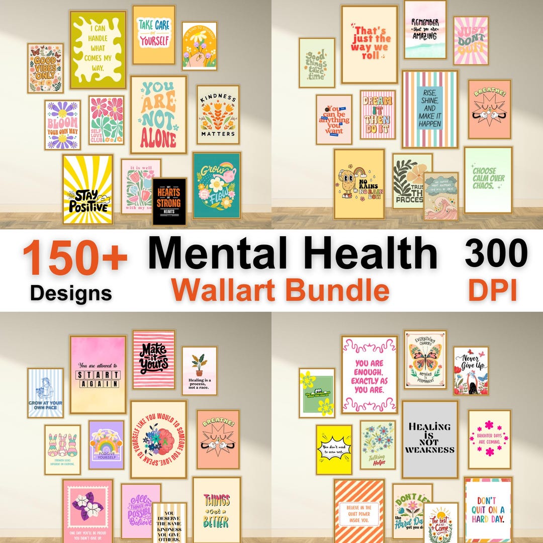 Mental Health Poster Bundle | Therapy Office Decor (JPG & PDF) - Etsy