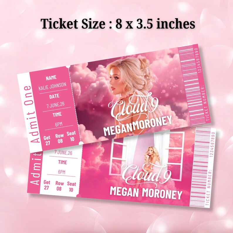 Megan Moroney the Cloud 9 Tour Ticket Template - Concert Tickets ...