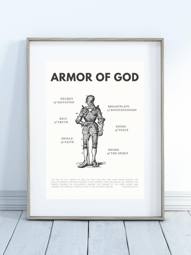 Armor of God Printable Wall Art: Minimalist Christian Decor (PDF ...