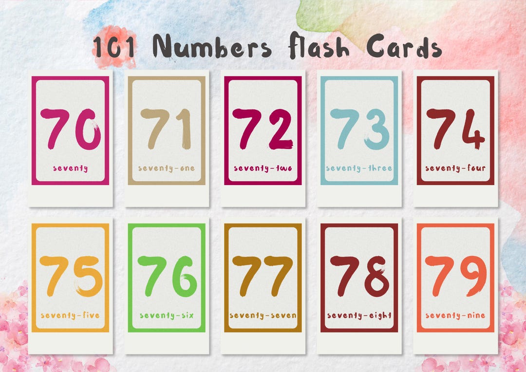 Number Flashcards 0–100 | Montessori Counting Cards | Printable Math ...