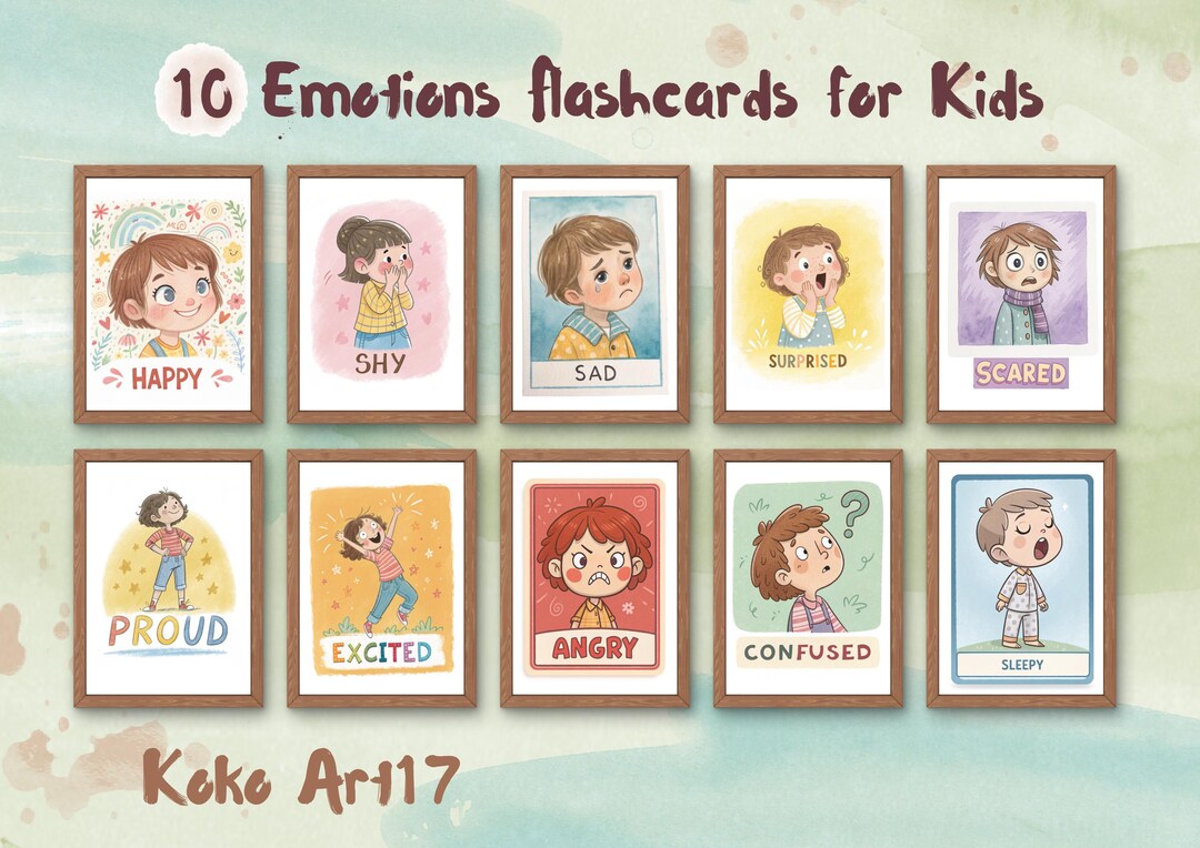 Emotions Flashcards for Kids: Montessori Printable Cards (digital ...