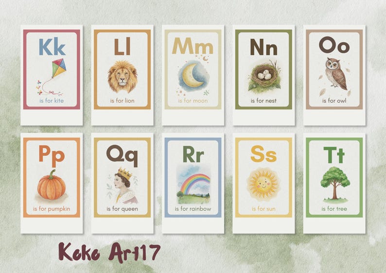 Printable Alphabet Flash Cards, Classroom Decor, Toddlers Preschool ...