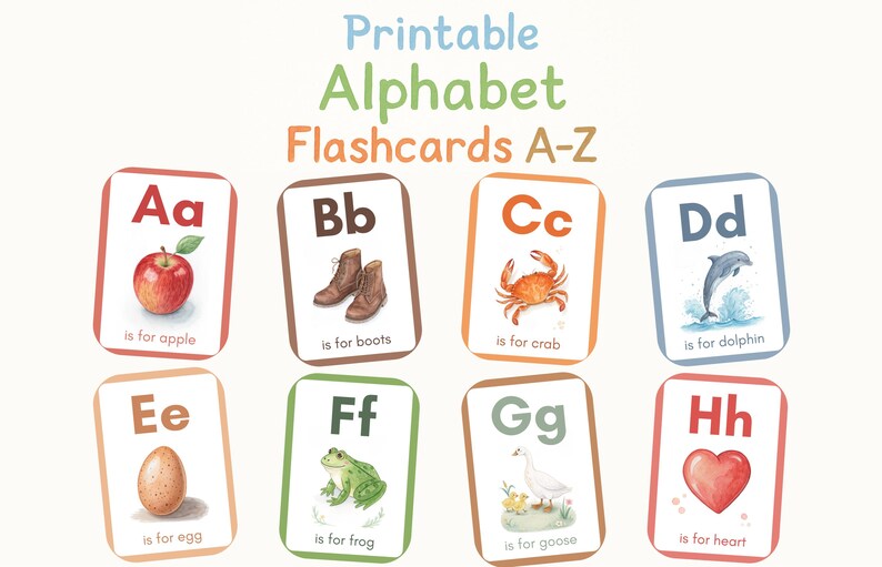 Printable Alphabet Flash Cards, Classroom Decor, Toddlers Preschool ...
