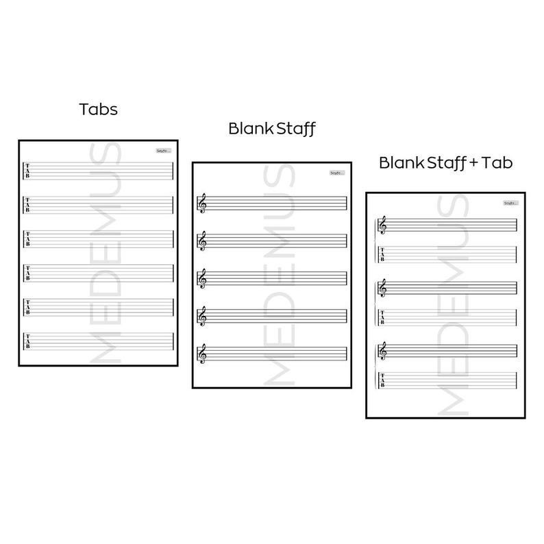 Guitar Education Worksheet, Printable Staff, Tabs, Fretboards, Guitar ...