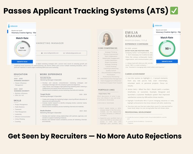 Ats-friendly CV Template | Professional Resume + Skill & Achievement ...