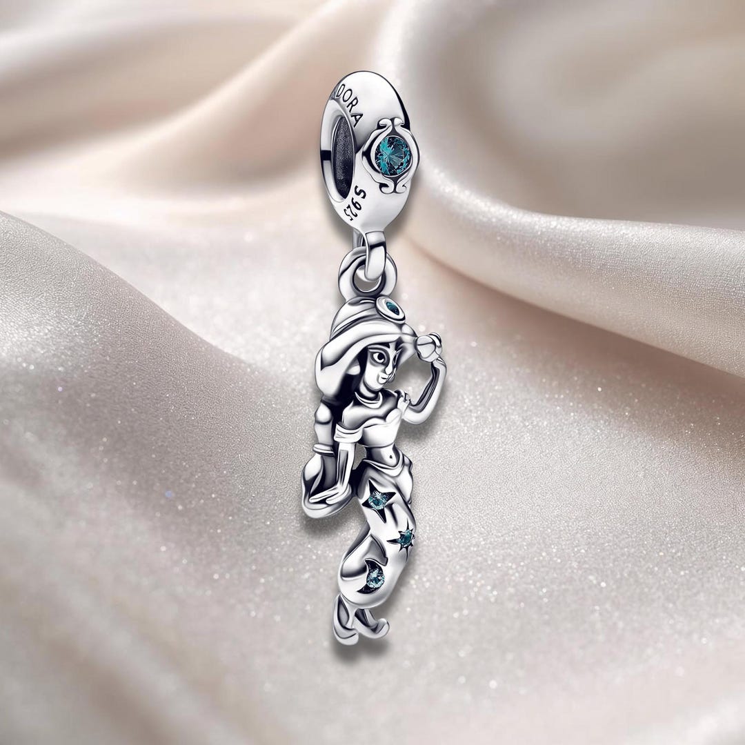 Aladdin Princess Jasmine Dangle Charm , Charm for Bracelet, 925 ...