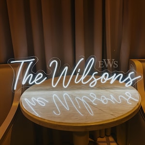 Custom Wedding Last Name Neon Sign – Personalized LED Surname Light ...