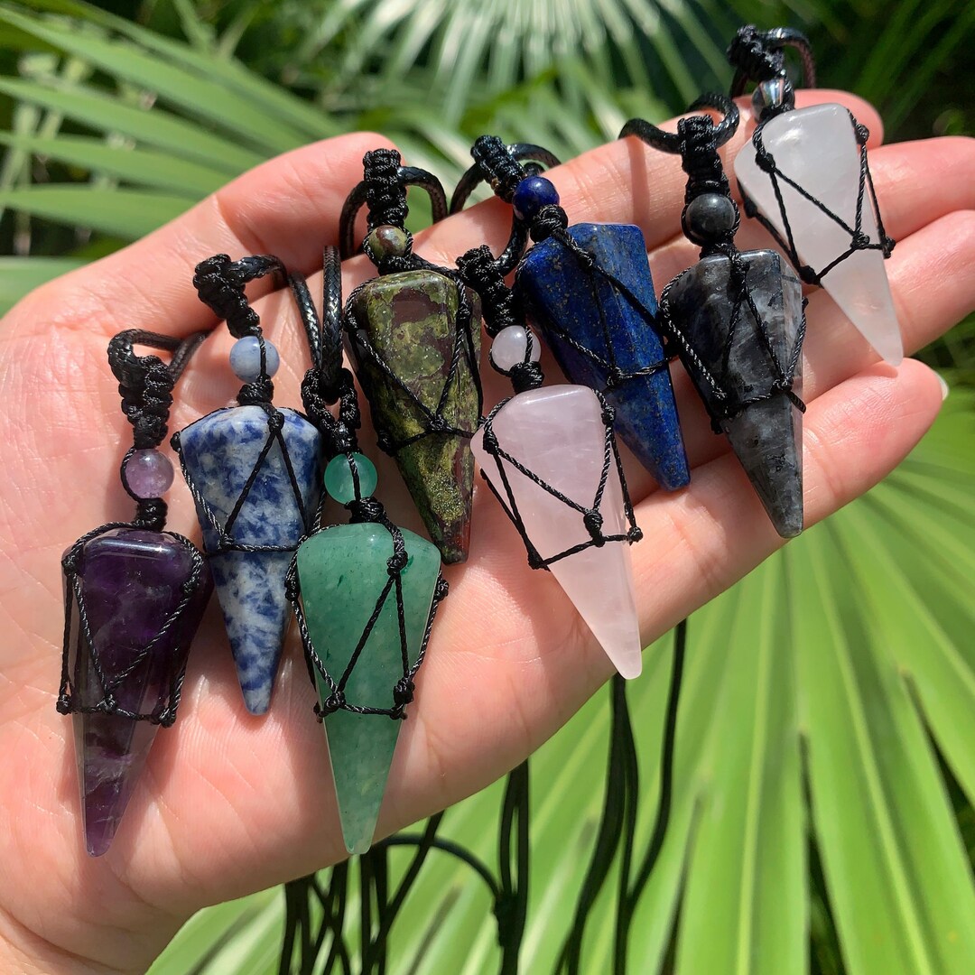 Woven Crystal Point Pendant for Necklace, Gift for Women. - Etsy