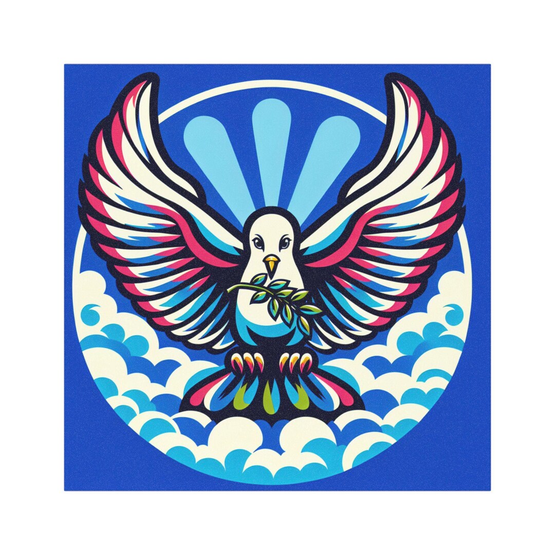 Vibrant Peace Dove Car Magnet, Colorful Vehicle Decoration, Eco ...