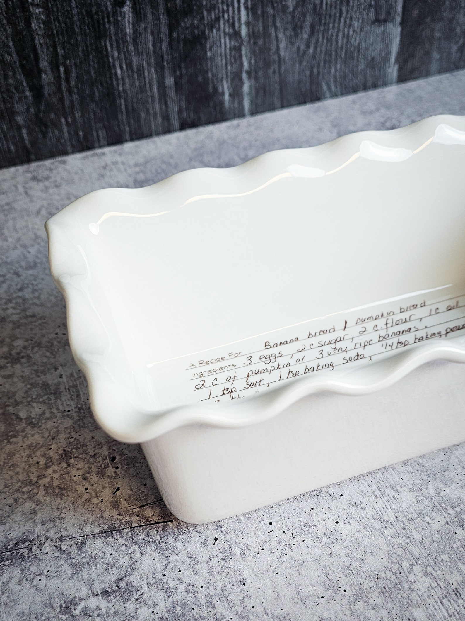 Loaf Bread Pan With Recipe Custom Ceramic Pottery Oven Safe - Etsy