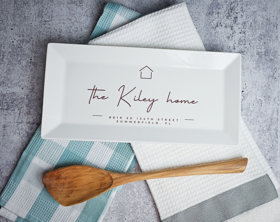 Home Platter With Name and Address Housewarming Gift - Etsy
