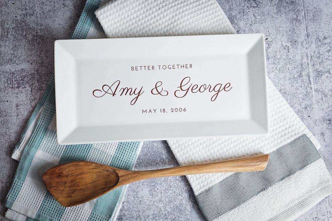 Wedding Anniversary Platter Custom Pottery Ceramic Porcelain Wedding ...