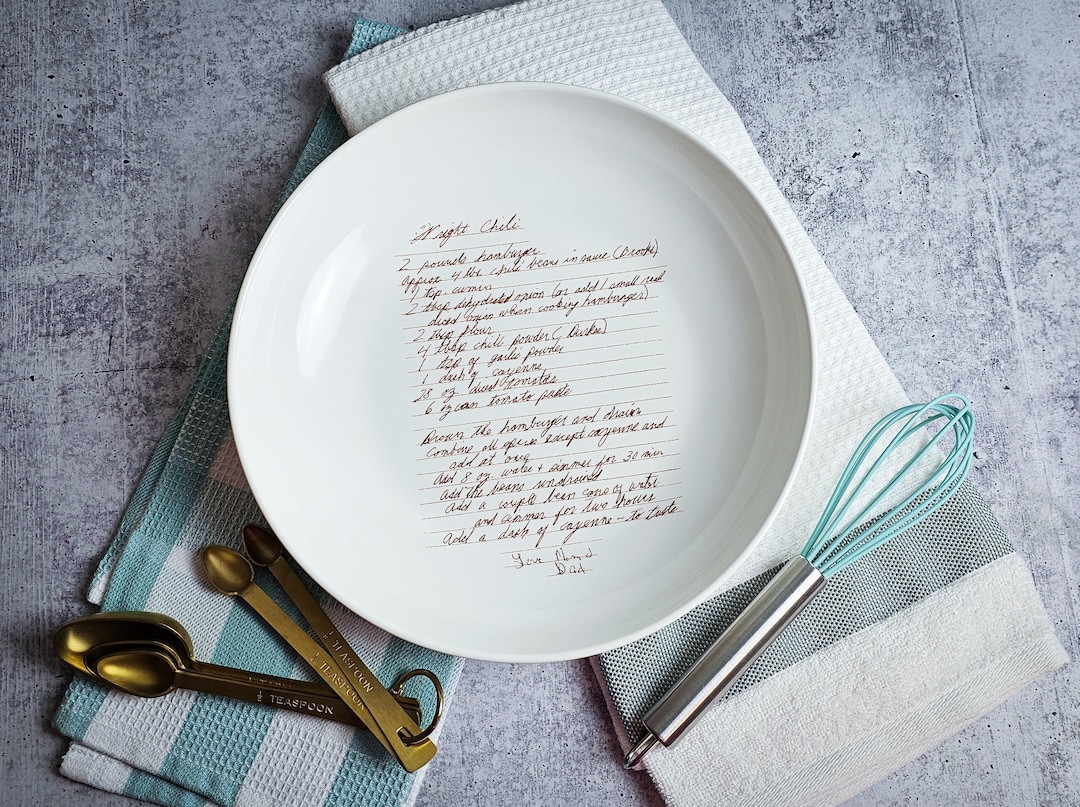 Ceramic Recipe Bowl Custom Pottery With Handwritten Recipe - Etsy