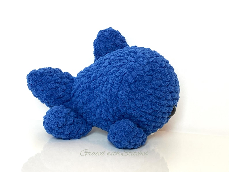Mini-blimp the Chubby Blue Grey Plush Handmade Crocheted Whale ...