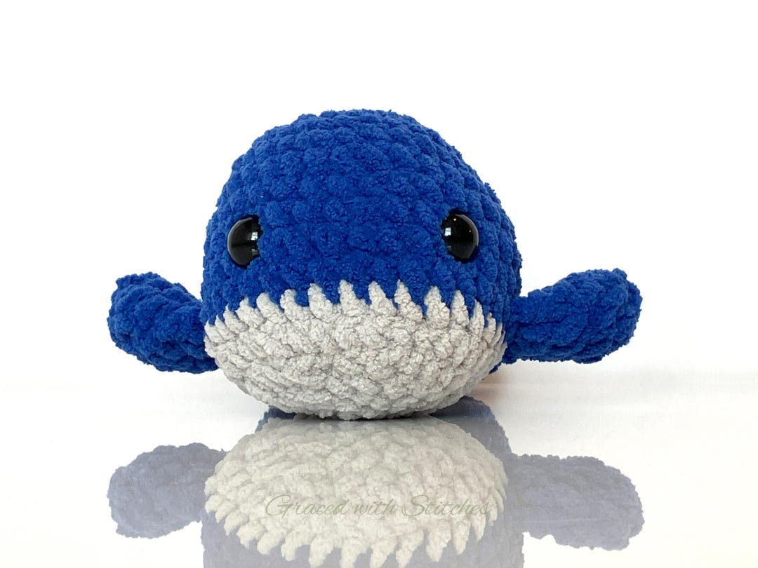 Mini-blimp the Chubby Blue Grey Plush Handmade Crocheted Whale ...