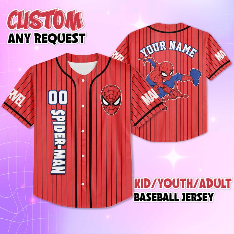 Personalized Spider-man Baseball Jersey, Custom Superhero Fan Gift - Etsy