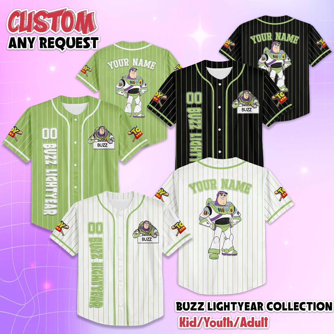 Custom Buzz Lightyear Baseball Jersey, Toy Story Disney Shirt, Buzz ...