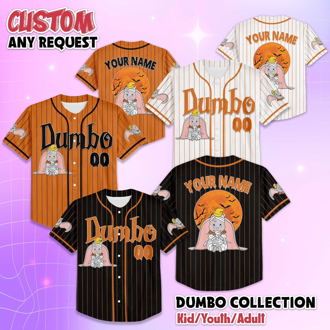 Custom Disney Dumbo Halloween Baseball Jersey, Personalized Halloween ...