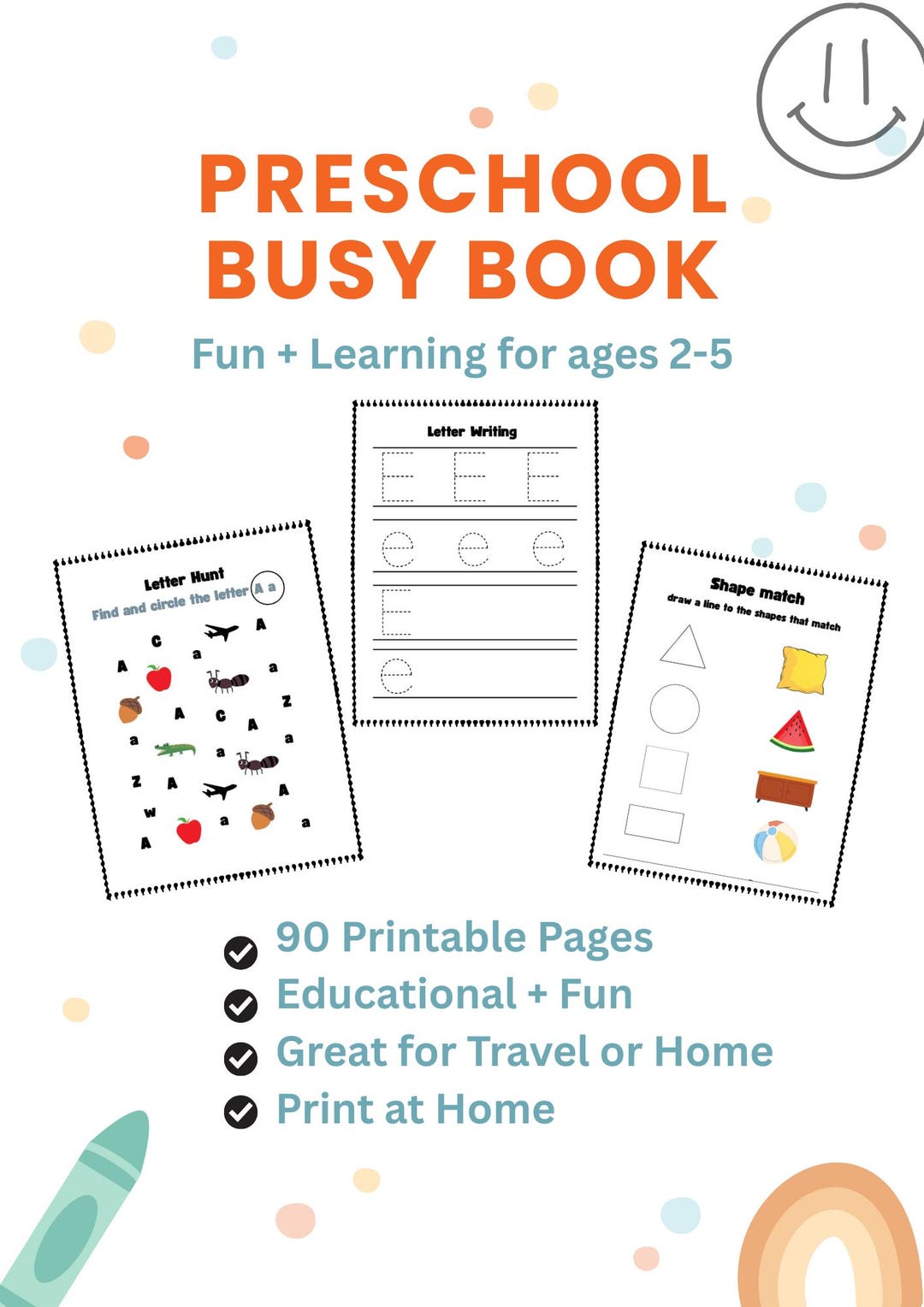 Printable Preschool Busy Book | Preschool Learning Pages | Quiet Time ...