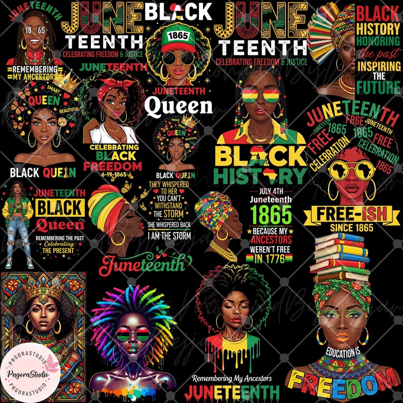 Juneteenth Black Woman PNG Clipart Bundle (digital Download) - Etsy