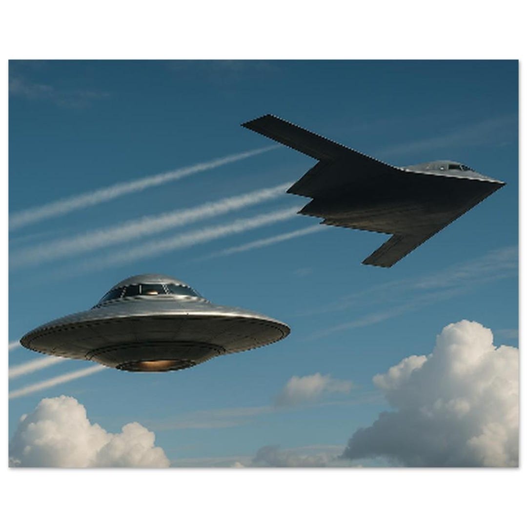 Alien UFO Vs B52 Stealth Bomber Fine Art Poster - Etsy