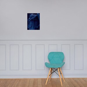 Blue Physical Poster Print of Greek Statue Weeping Crying Mourning on ...