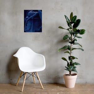 Blue Physical Poster Print of Greek Statue Weeping Crying Mourning on ...