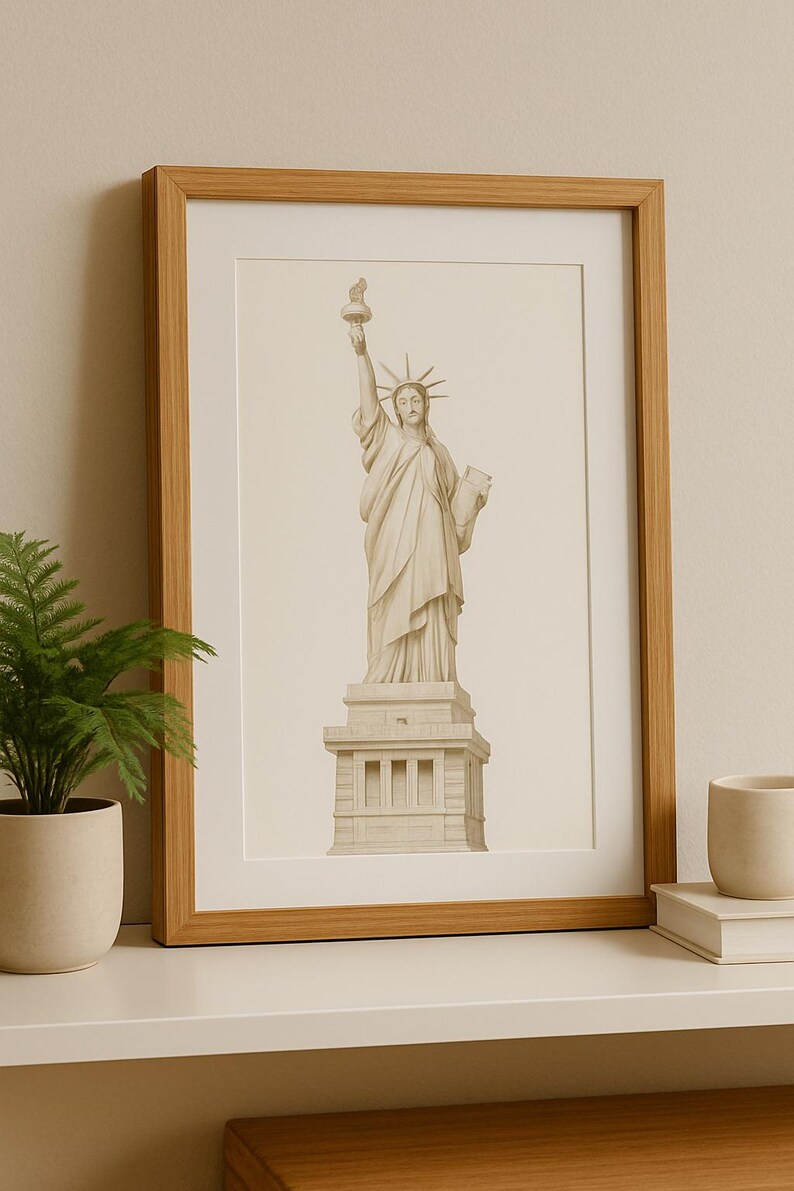 Statue of Liberty Poster – Minimalist Sketch | Digital Download ...