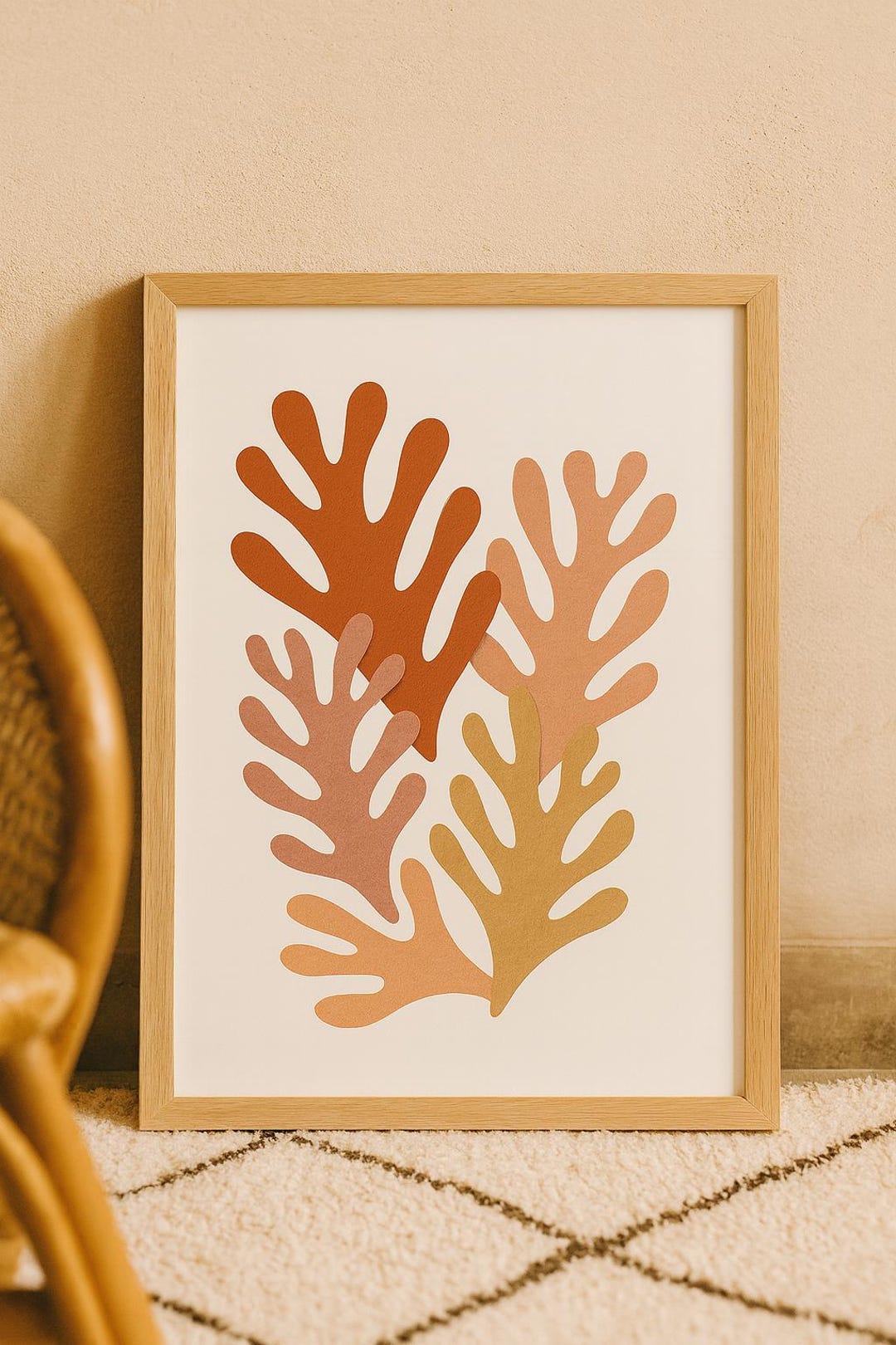 Paper Collage Poster – Corals – Textured Collage Poster Abstract Wall ...