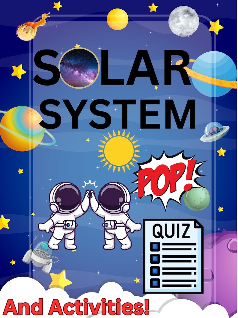 Solar System Pop Quiz and Activities Packet | Space Printable Bundle ...