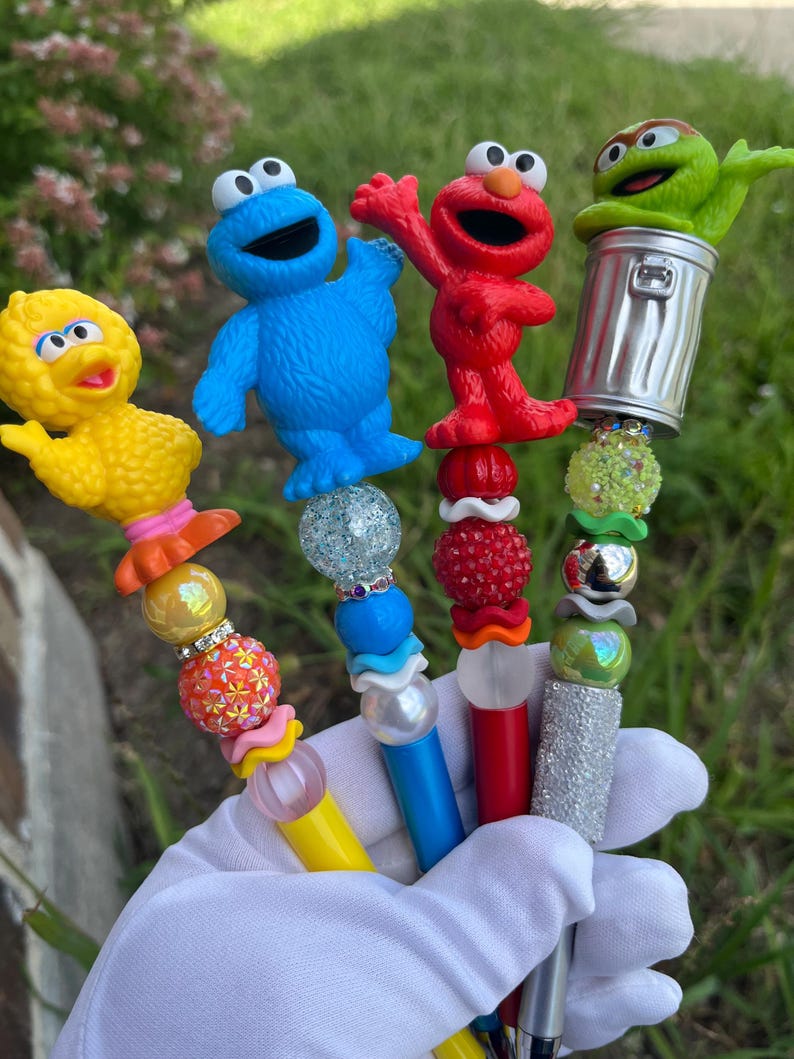 Hand Crafted Beaded Pens: Sesame Street Characters - Collectible Desk ...
