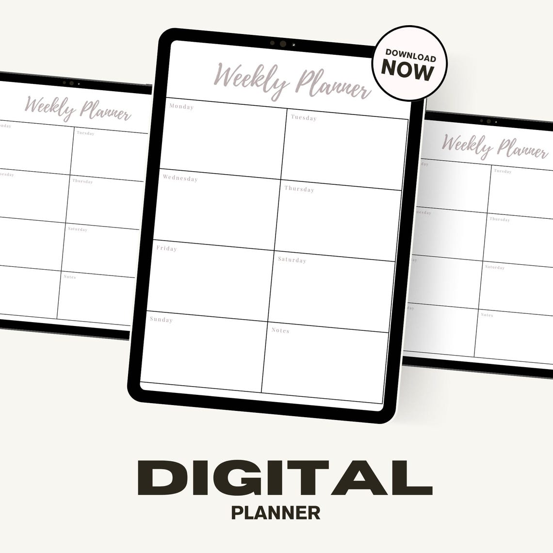 Minimalist Weekly Calendar Printable: Undated PDF Organizer - Etsy
