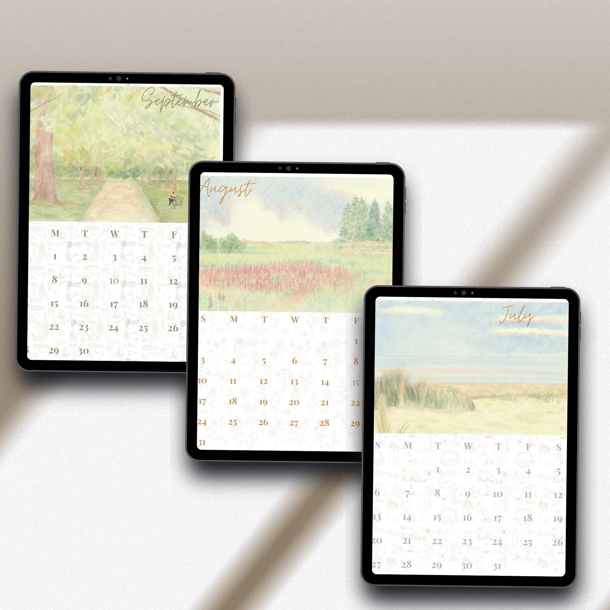 Summer Themed Calendar 2025 | July August September Planner ...