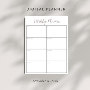 Minimalist Weekly Calendar Printable: Undated PDF Organizer - Etsy